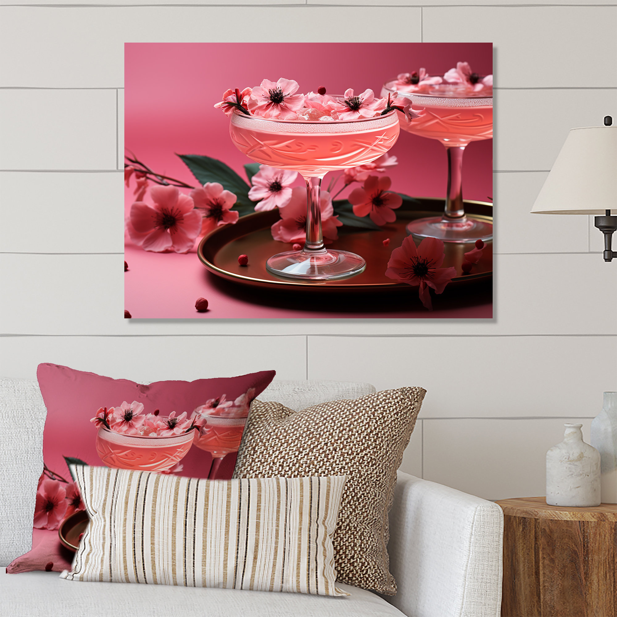 Latitude Run® Pink Bellini Bliss Peachy Pastel Cocktail II - Cocktails ...