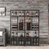 17 Stories Feldstein Floor Wine Bottle & Glass Rack Black | Wayfair