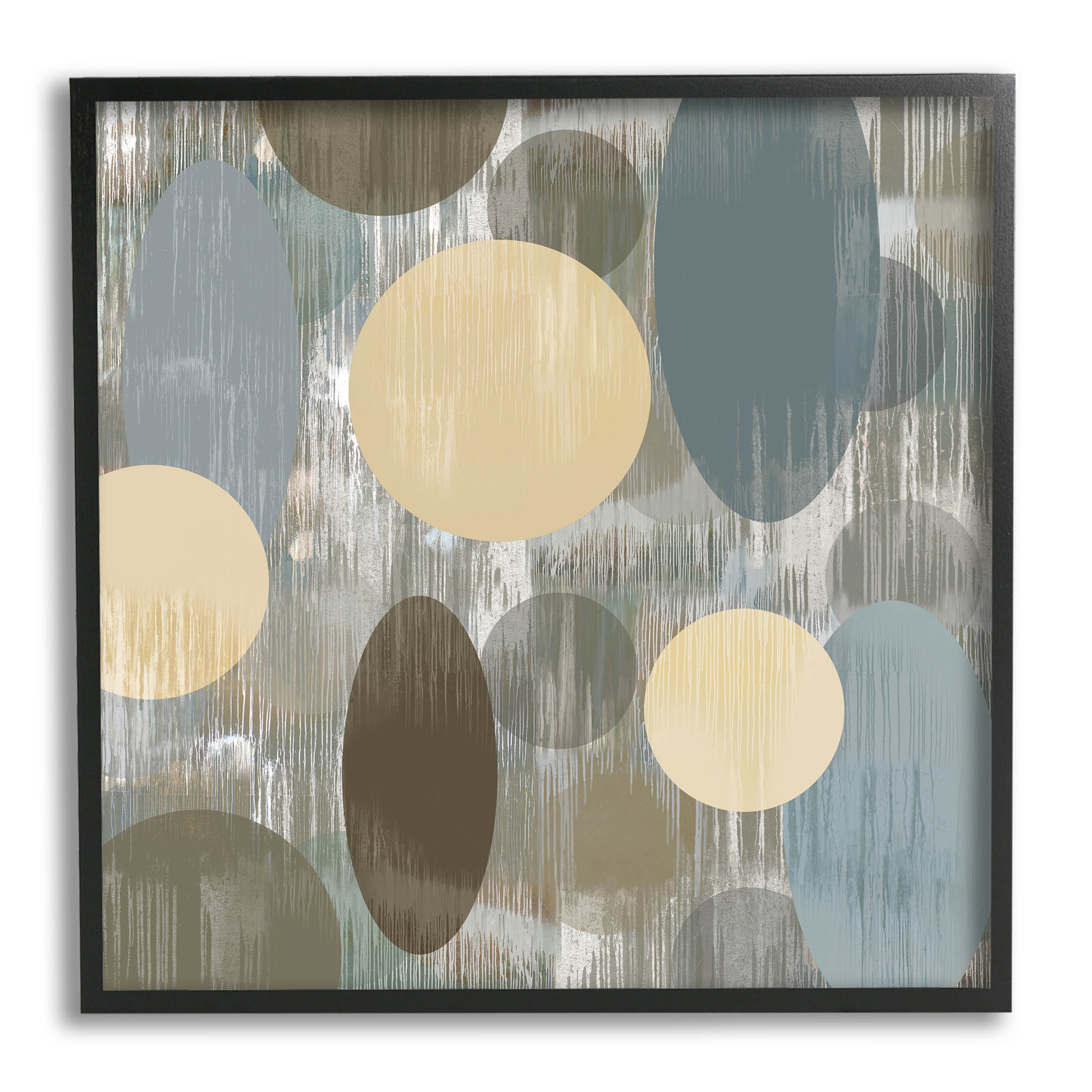 Stupell Industries Muted Layered Circle Shapes Framed Giclee Art By ...