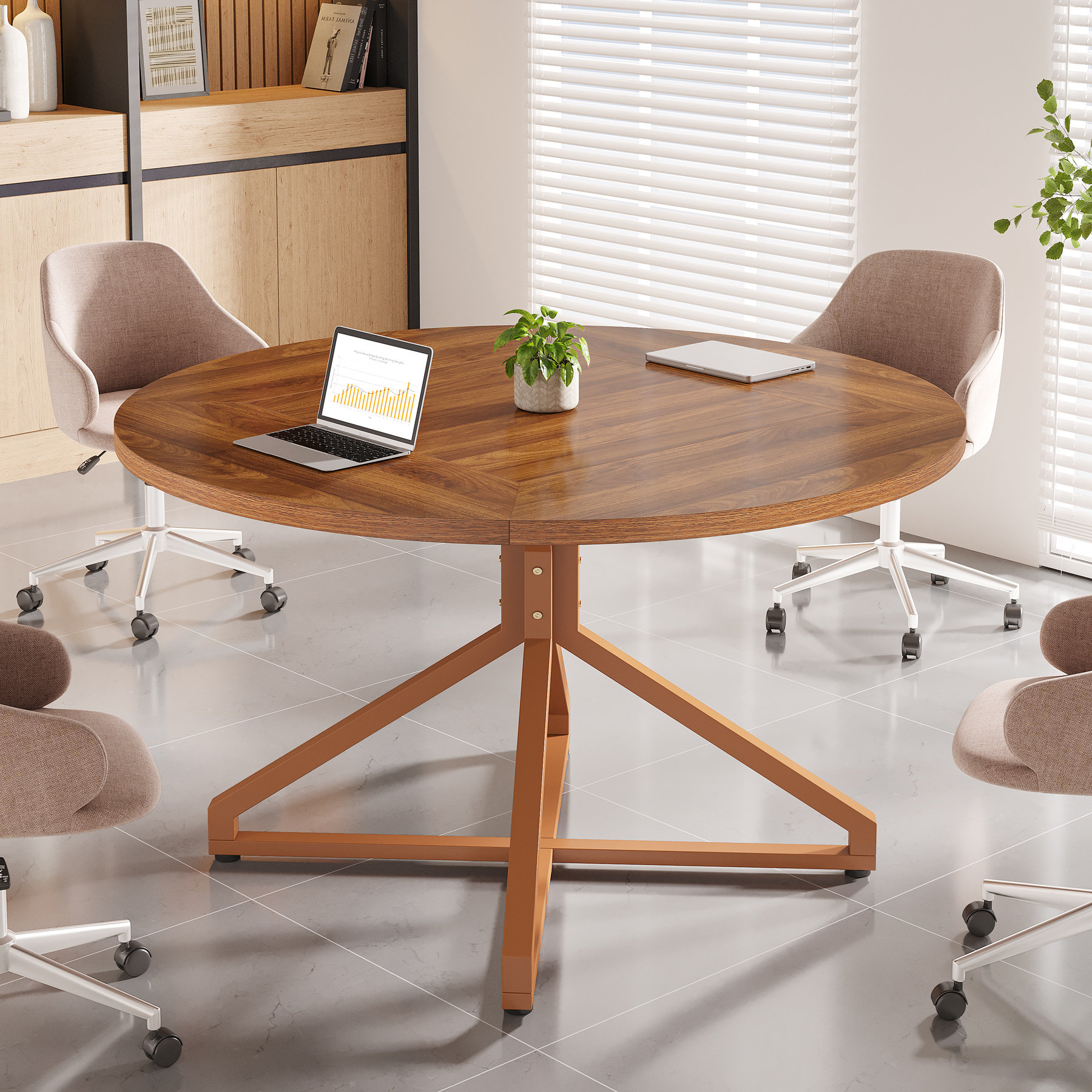 Ebern Designs Small Round Conference Table | Wayfair
