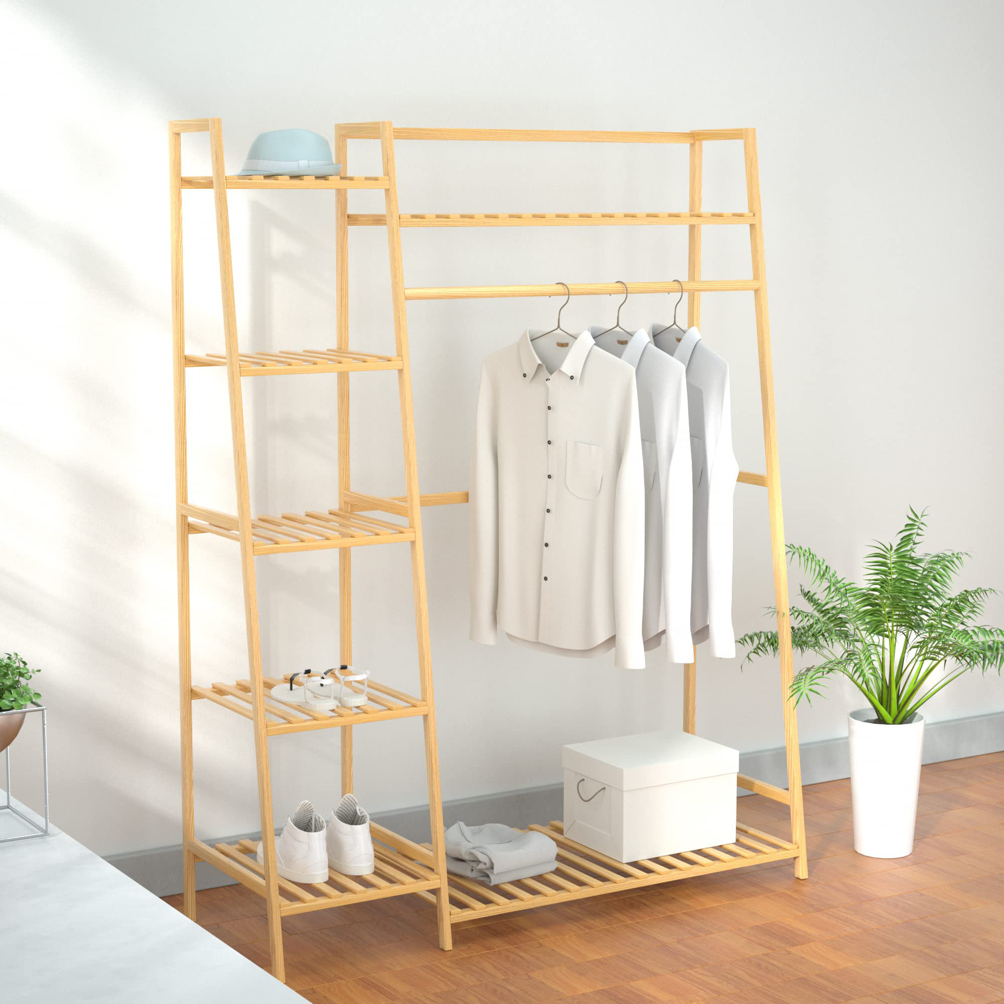 Wildon Home® Deitrich 43.3'' Solid Wood Clothes Rack | Wayfair