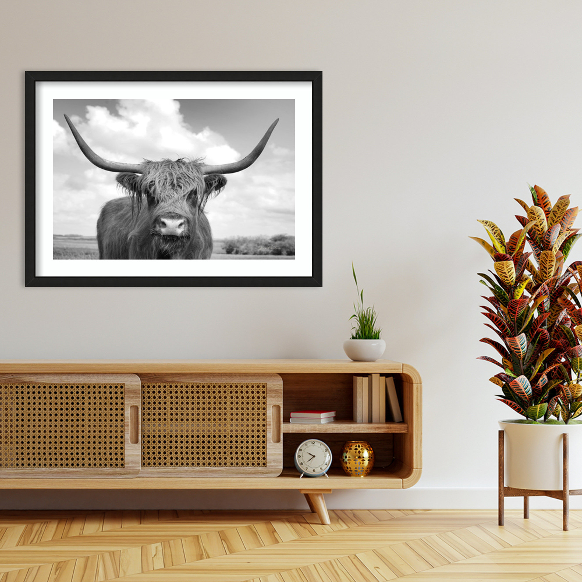 Foundry Select Highland Cow On The Ranch by Andre Eichman Solid Wood ...