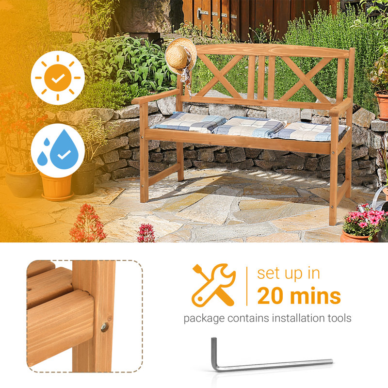 Laurel Foundry Modern Farmhouse® Giles Wooden Bench & Reviews | Wayfair