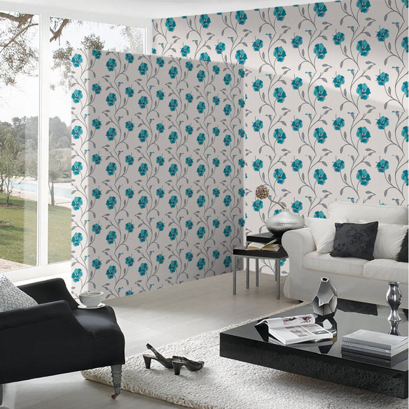 Latitude Run® Lambdin Textile Flower Frond Graphic 33' L x 21" W Floral ...