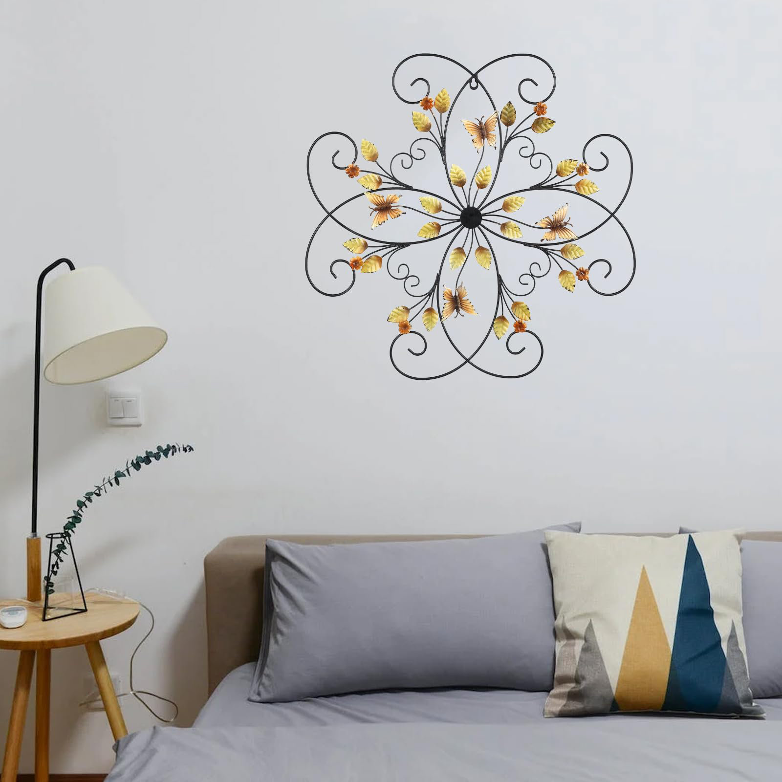 Canora Grey 24" Metal Flower Scroll Wall Art | Wayfair