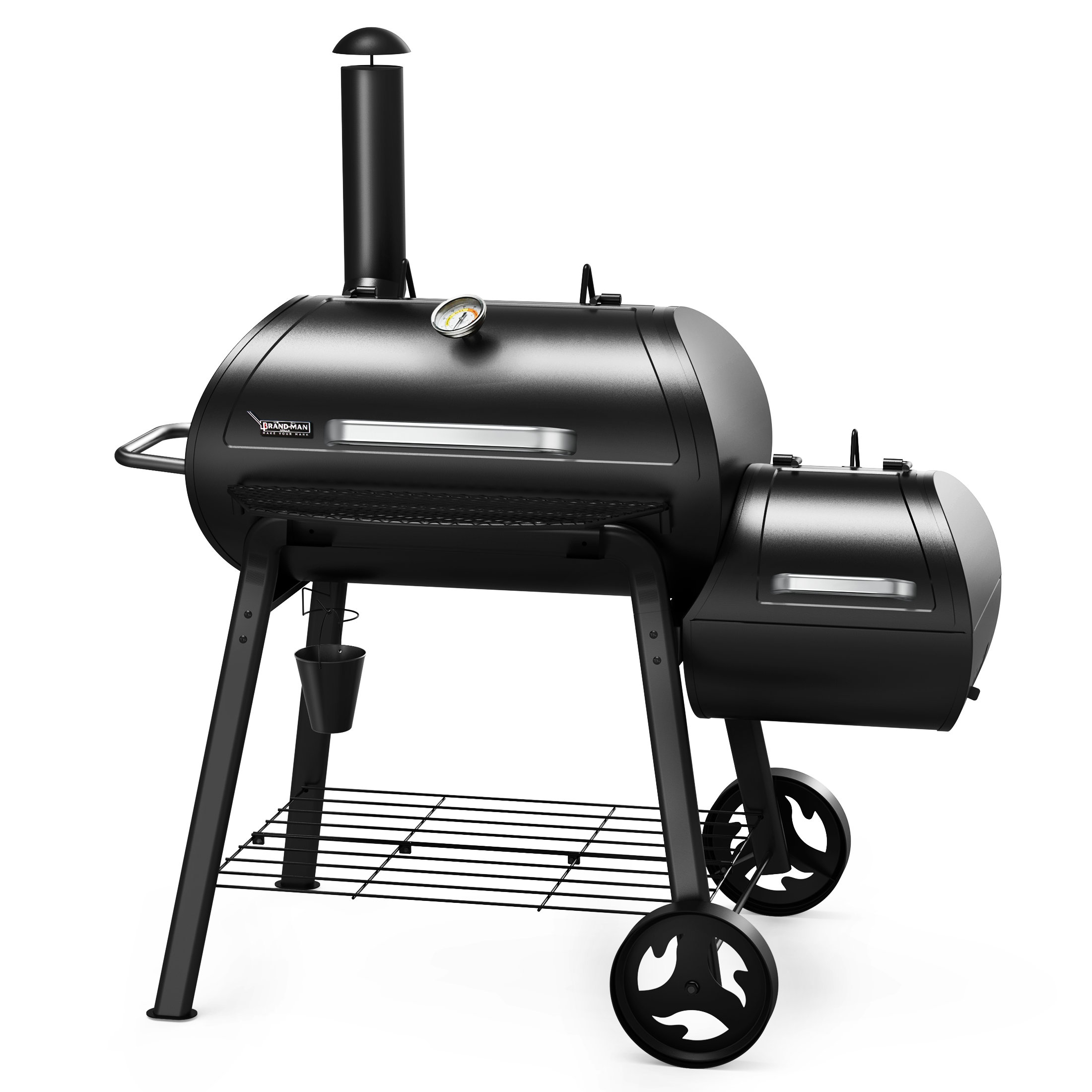 Brand-Man Grills Brand-man Charcoal Offset Smoker Grill, Barrel Bbq Grill Smoker Combo Premium ...