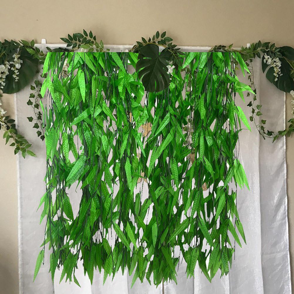 Primrue 50 PCS 376 Feet Artificial Flower Greenery Wicker Rattan Vine ...