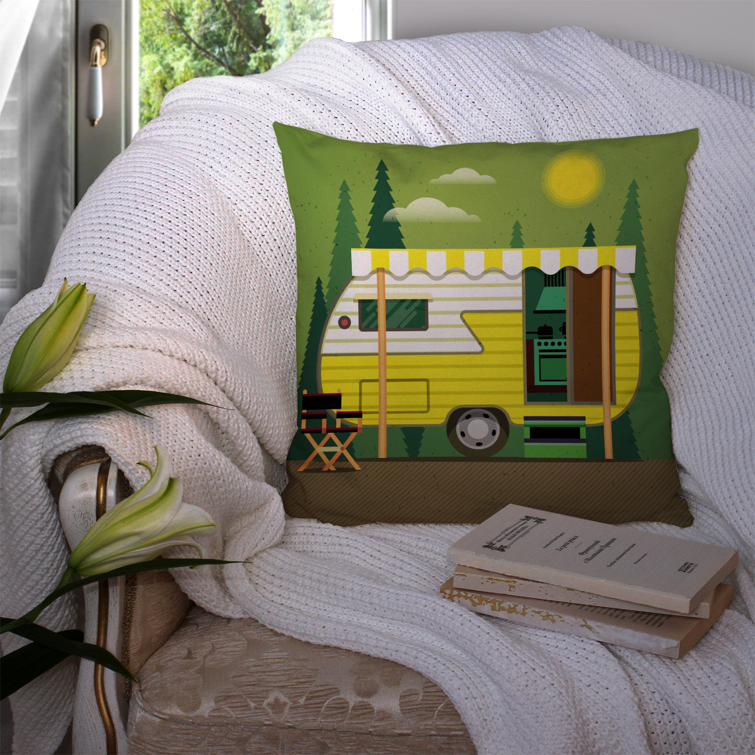 Caroline's Treasures Greatest Adventure Retro Camper Indoor/Outdoor ...