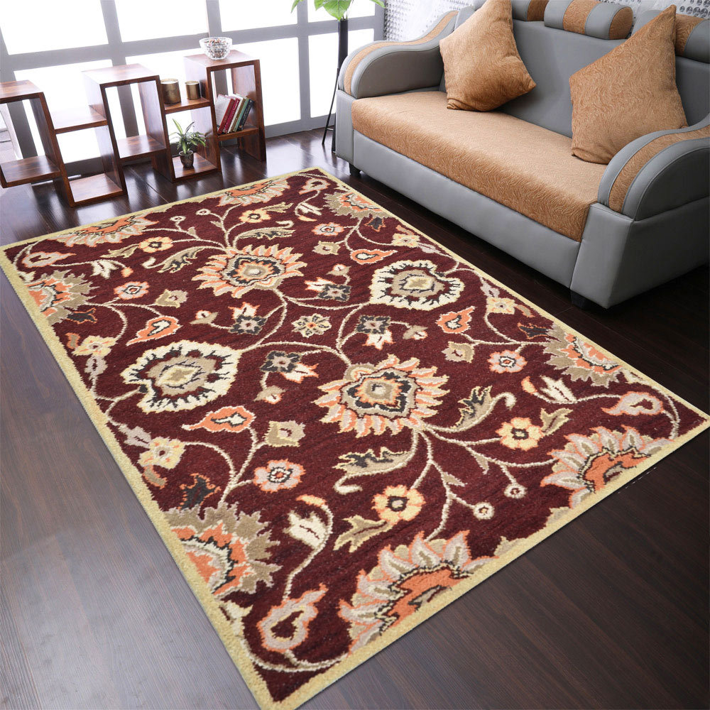Canora Grey Messina HAND TUFTED WOOL ECO-FRIENDLY AREA RUGS - Maroon ...