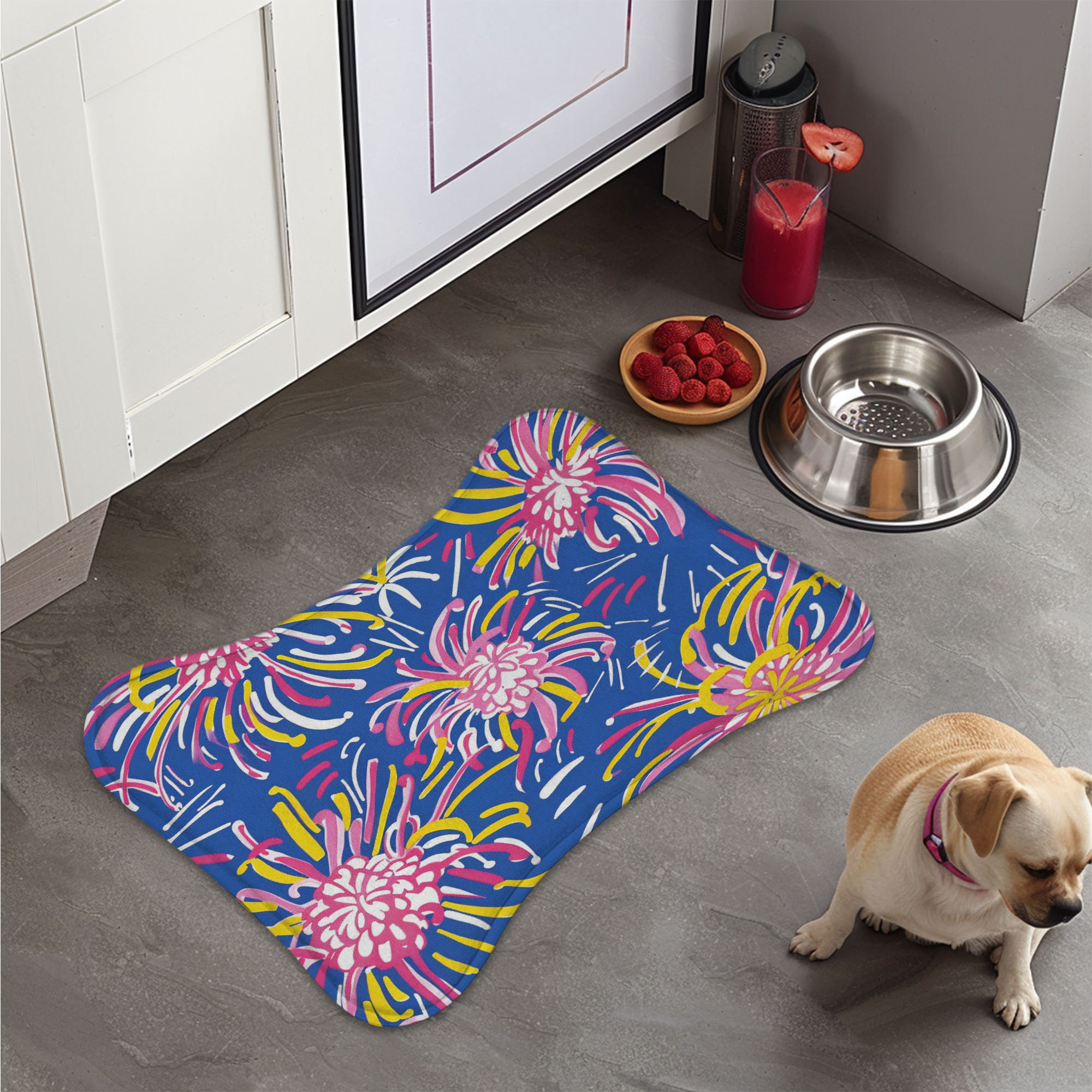 MentionedYou Preppy Fireworks - 1 Piece Bone Shape Feeding Mat ...