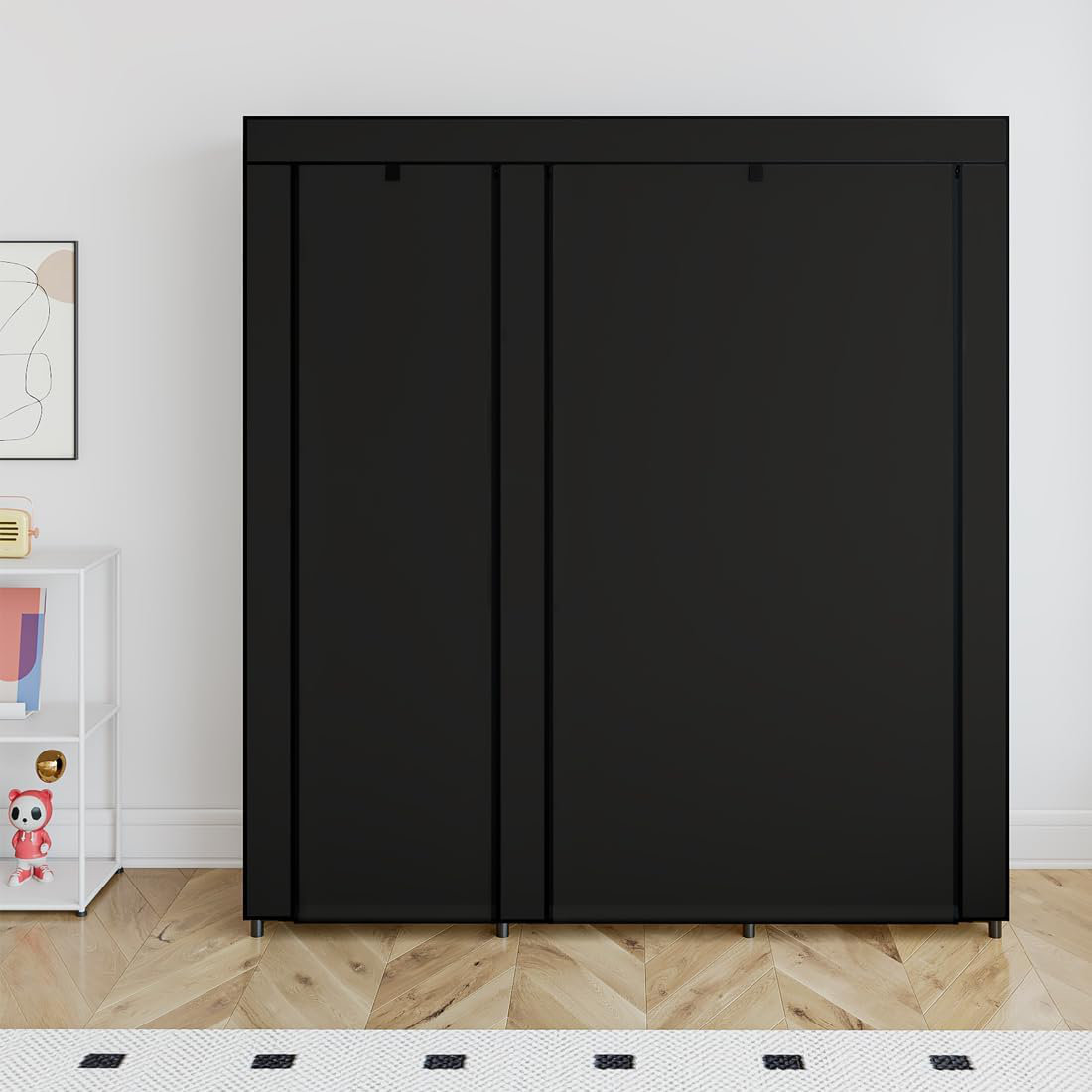 Rebrilliant Portable Closet Wardrobe Storage Organizer Metal Hanging ...