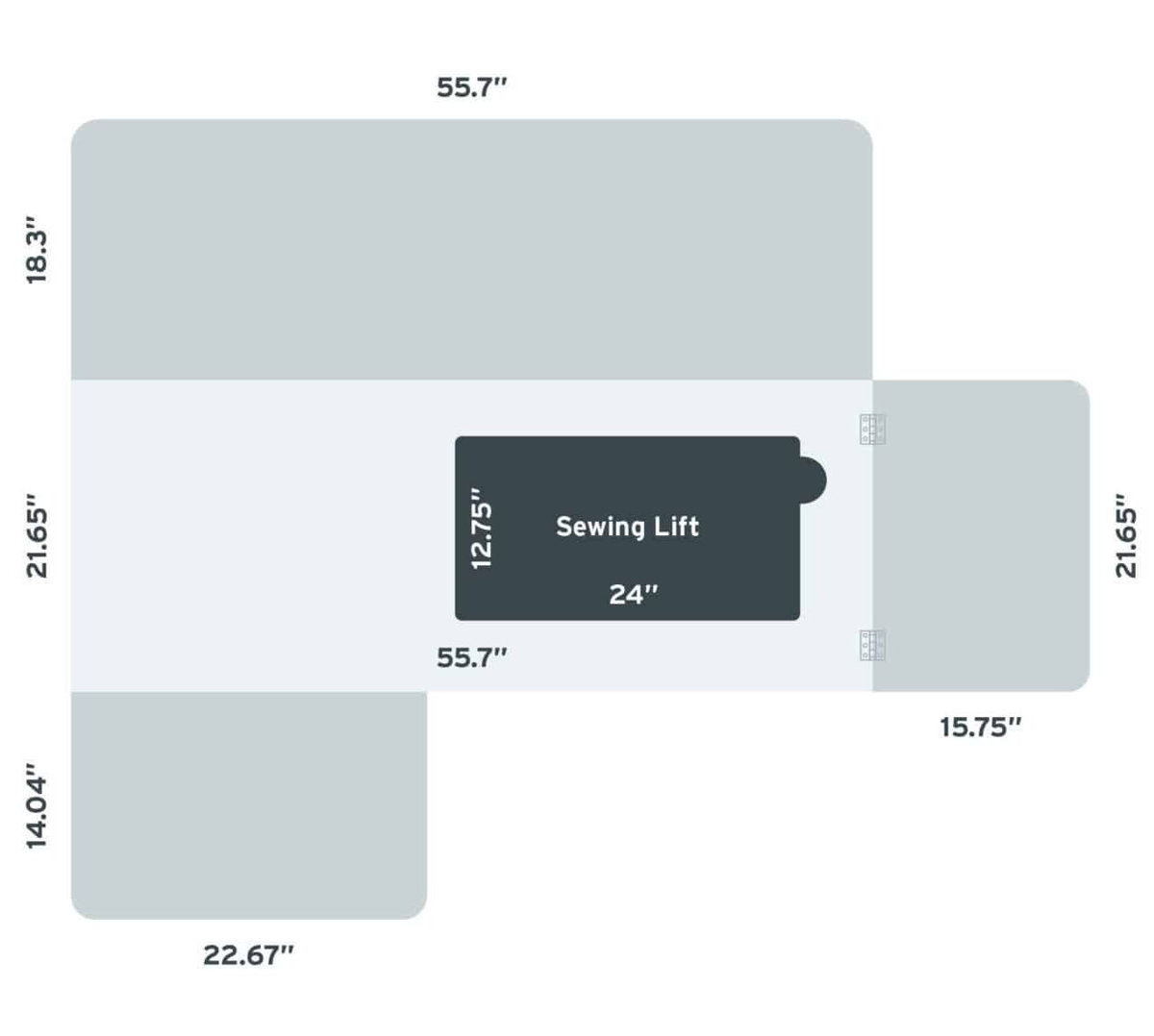 Arrow Sewing Christa Sewing Cabinet with Manual Machine Lift by Arrow ...