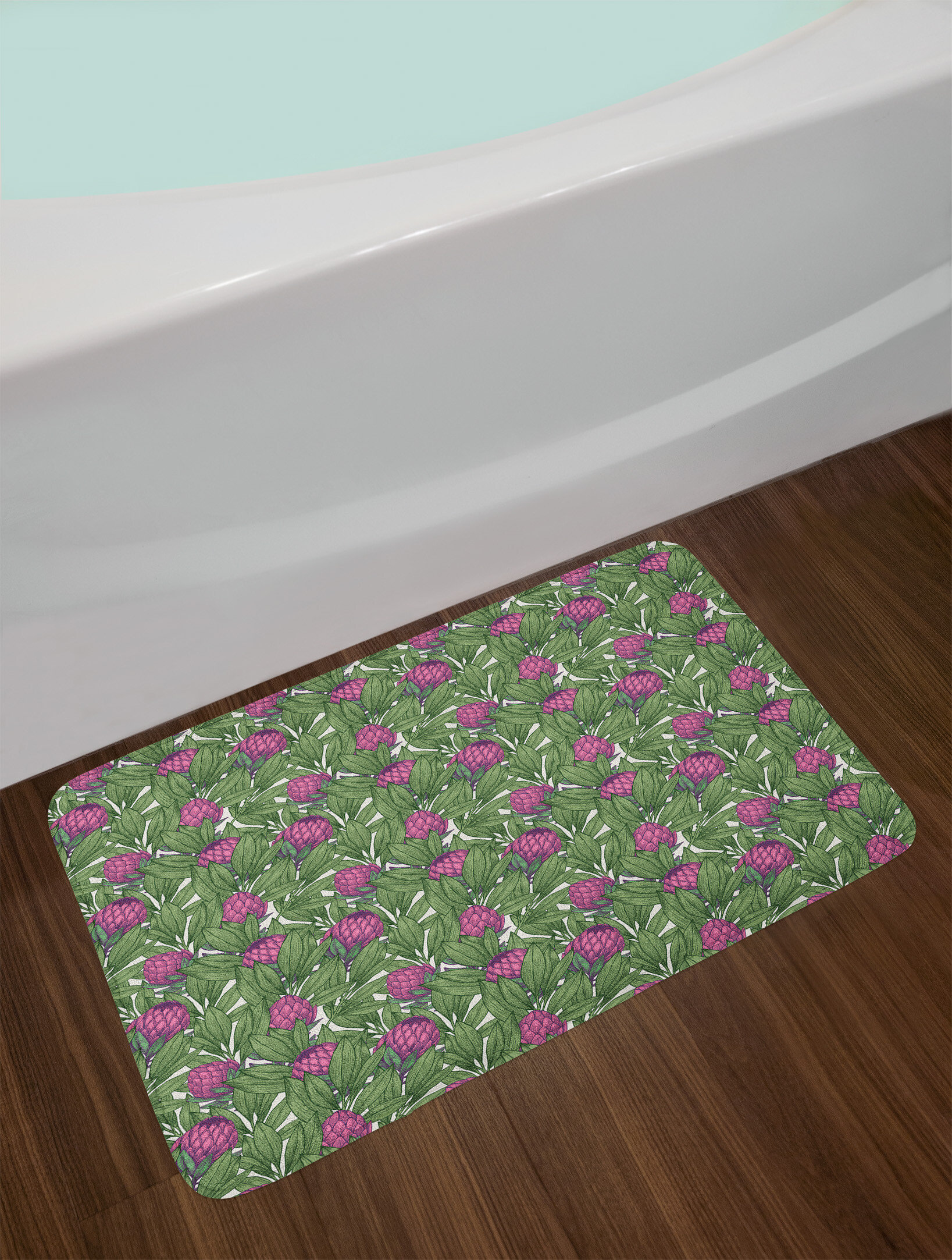 East Urban Home Francisville Floral Bath Mat | Wayfair