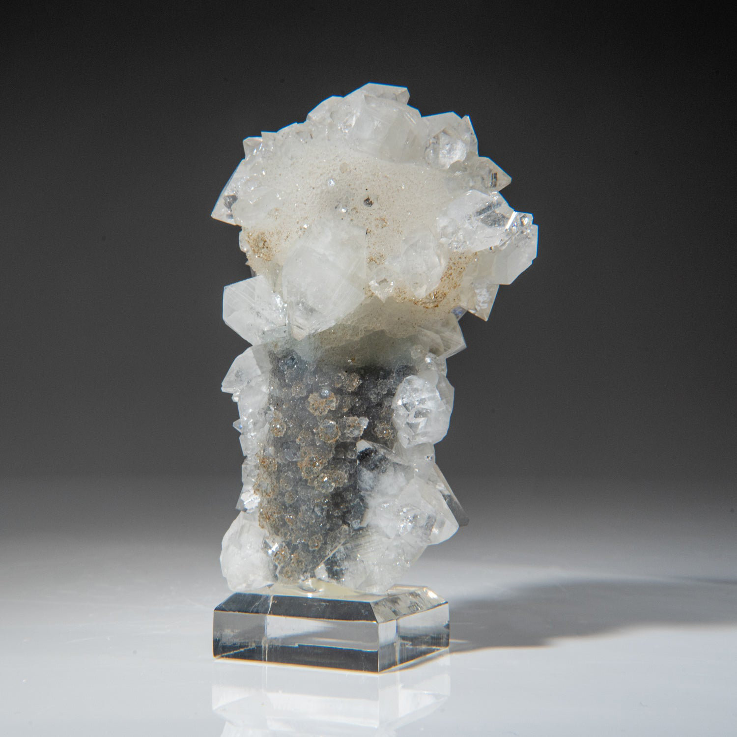 Astro Gallery of Gems Apophyllite on Calcite Druzy Pseudomorph from ...