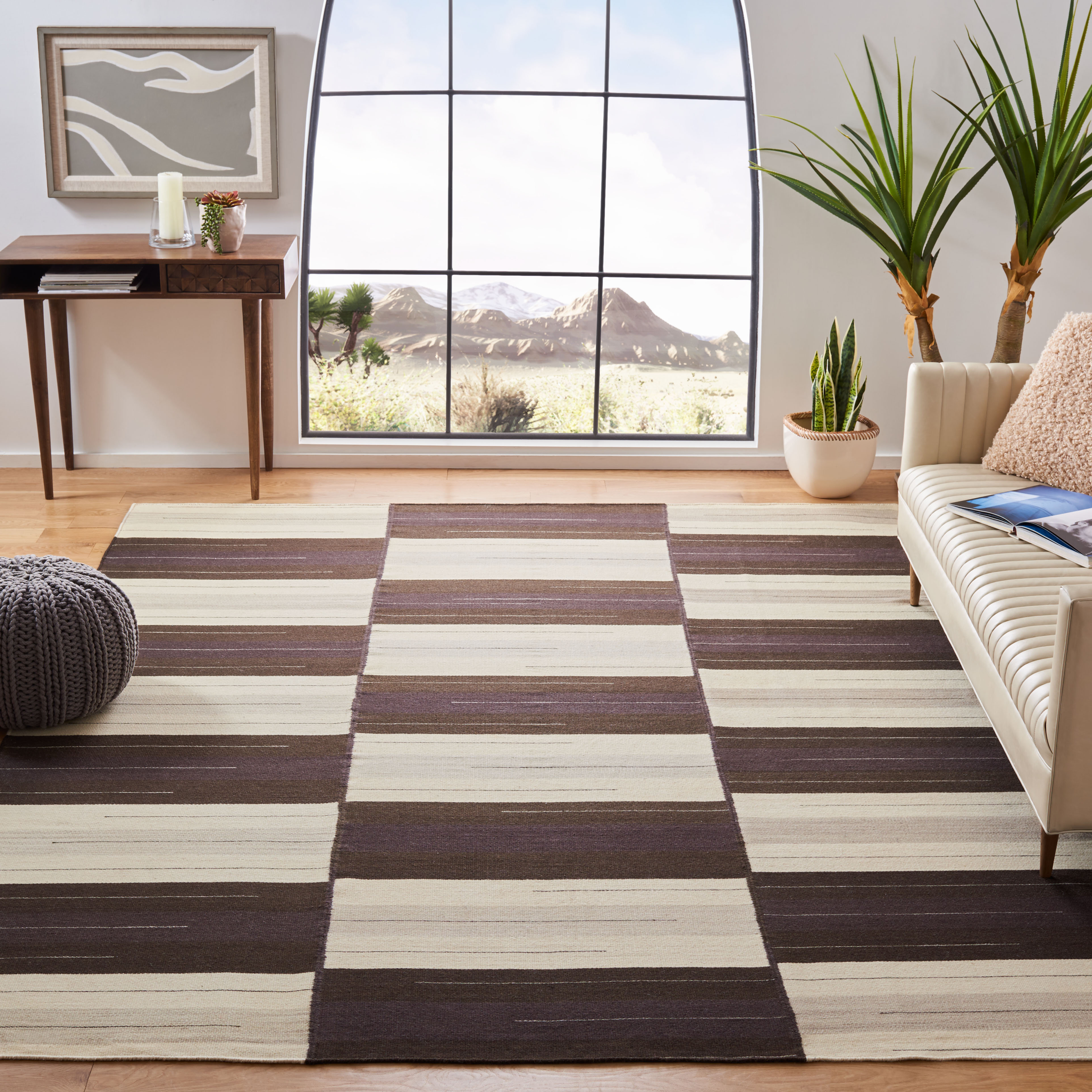 Latitude Run® Amerina Handwoven Flatweave Wool Beige/Brown Area Rug ...