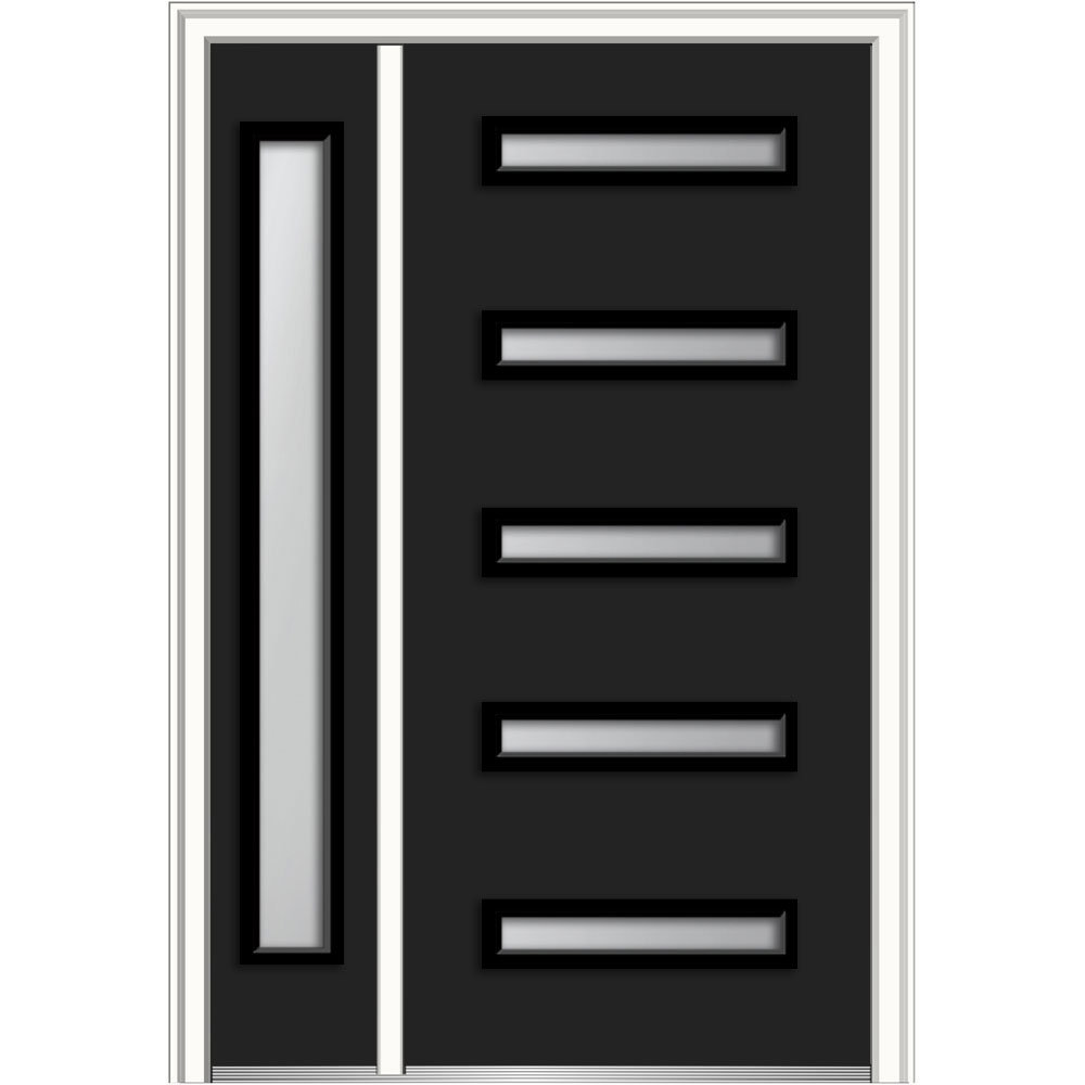 MMI DOOR Spotlight Glass Ready to Install Steel Prehung Front Entry ...