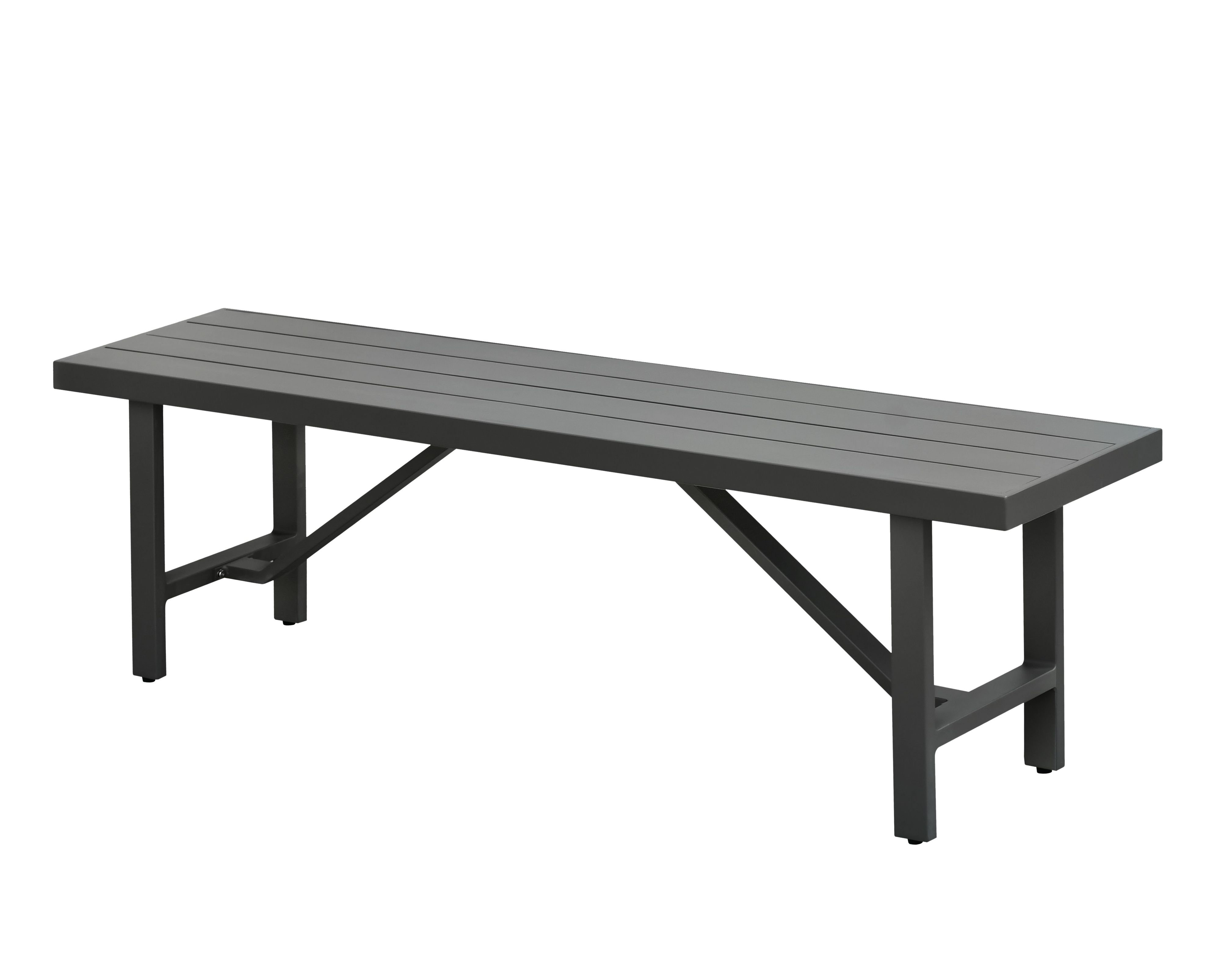 Latitude Run® Aulander Outdoor Aluminum Dining Bench, Mocha | Wayfair