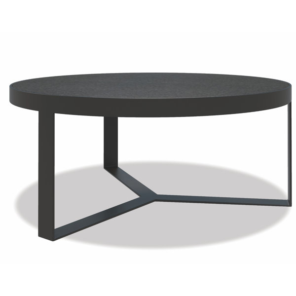 Joss & Main Table basse ronde contemporaine de 38 po Megara, finition ...