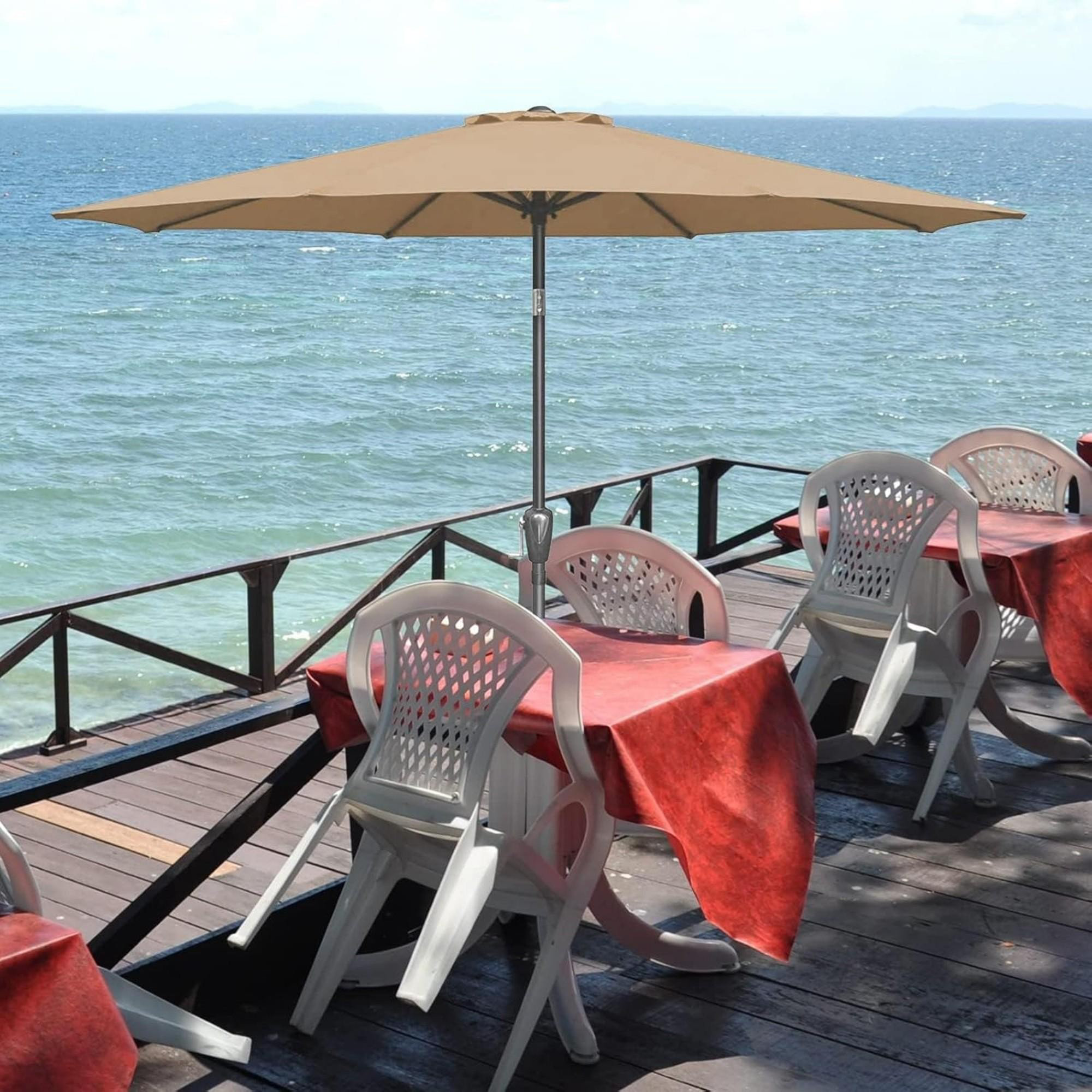 Arlmont & Co. Outdoor terrace umbrella with tilting mechanism | Wayfair