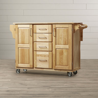 Gracie Oaks Aadham Kitchen Cart & Reviews | Wayfair