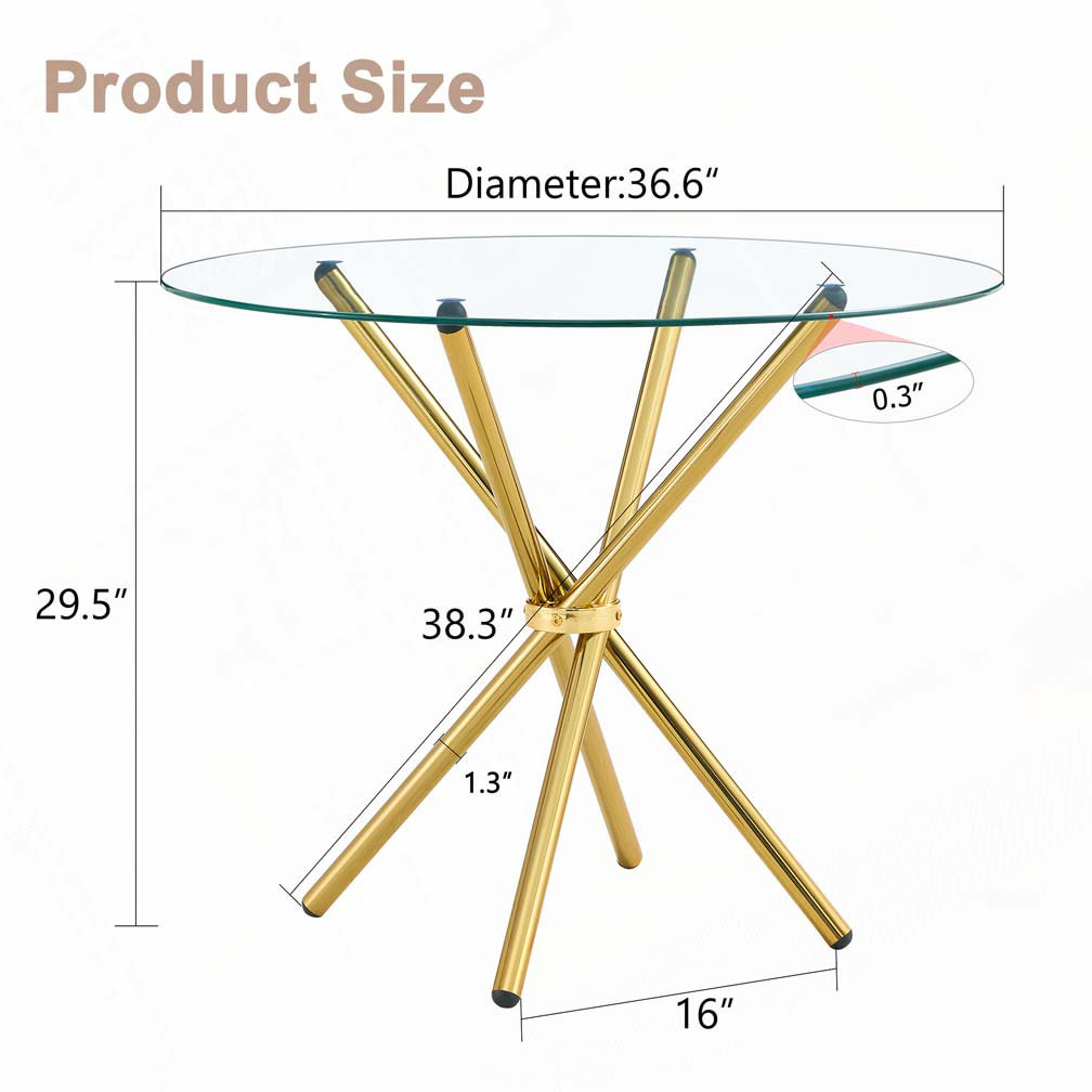Mercer41 Round Tempered Glass Dining Table | Wayfair