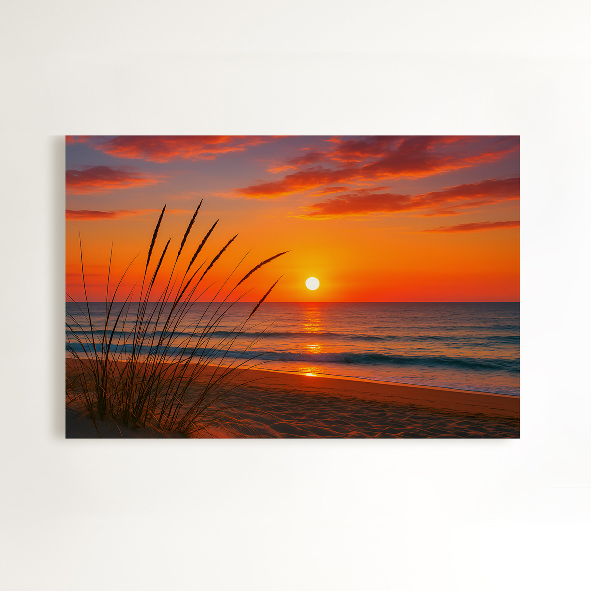 Highland Dunes Beach Sunset Canvas Print, 3-Piece Wall Art for Home or ...