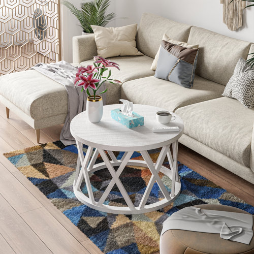 Country / Farmhouse Round Coffee Tables You'll Love | Wayfair
