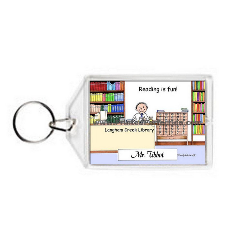 Printed Perfection Personalized Librarian - Male Acrylic Key Chain ...
