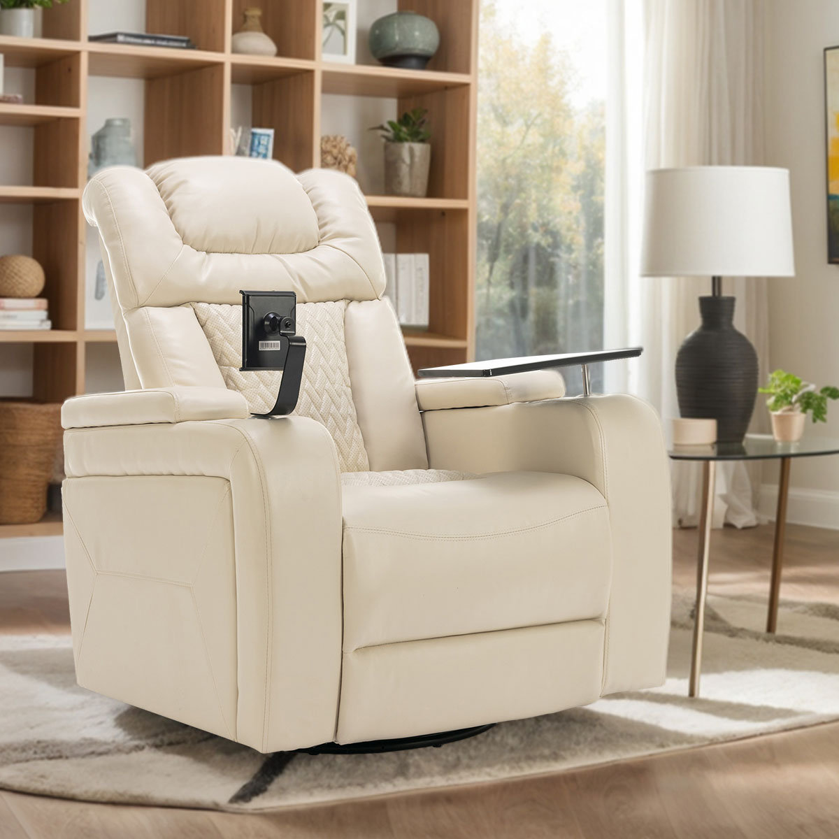 Latitude Run® 35'' PU Leather Home Theater Individual Seat Recliner ...