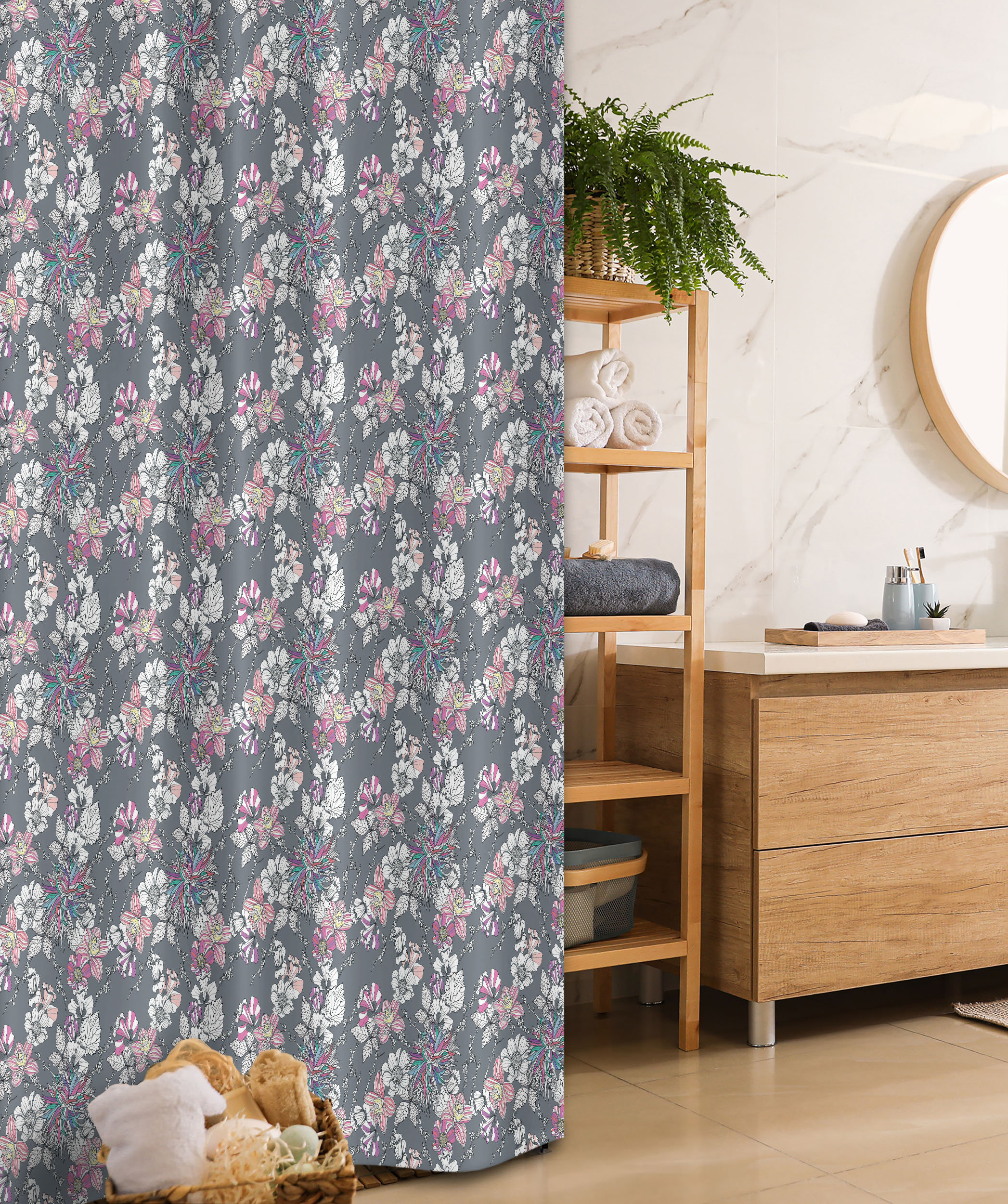 Ambesonne Stall Shower Curtain Ornamental Fuzzy Dahlia 54"W x 78"L ...