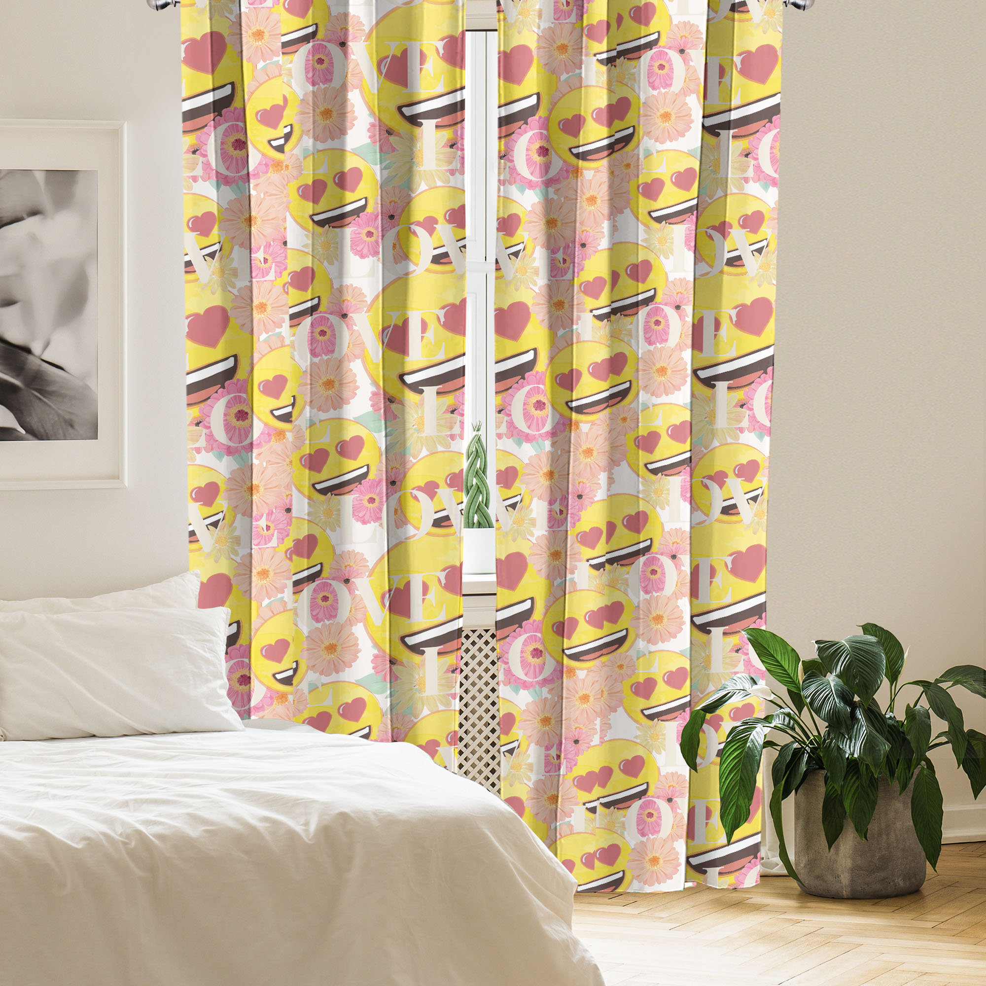 East Urban Home Baerman East Urban Home Emoji Curtains Garden Flowers ...