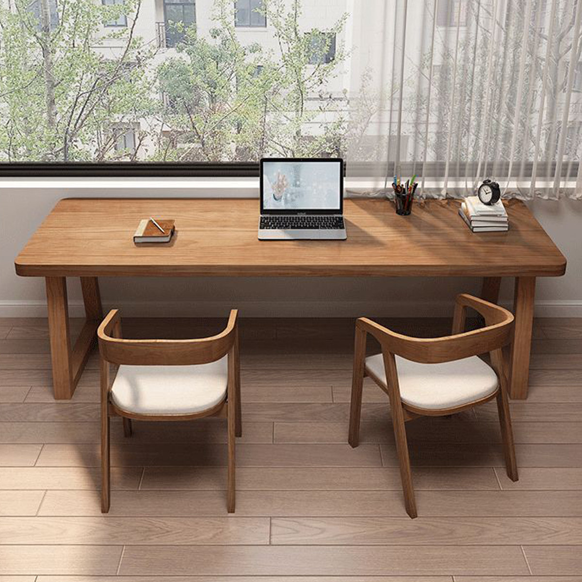 Corrigan Studio® Lutwinus 3 Solid Wood Desk And Chair Set Office Set ...