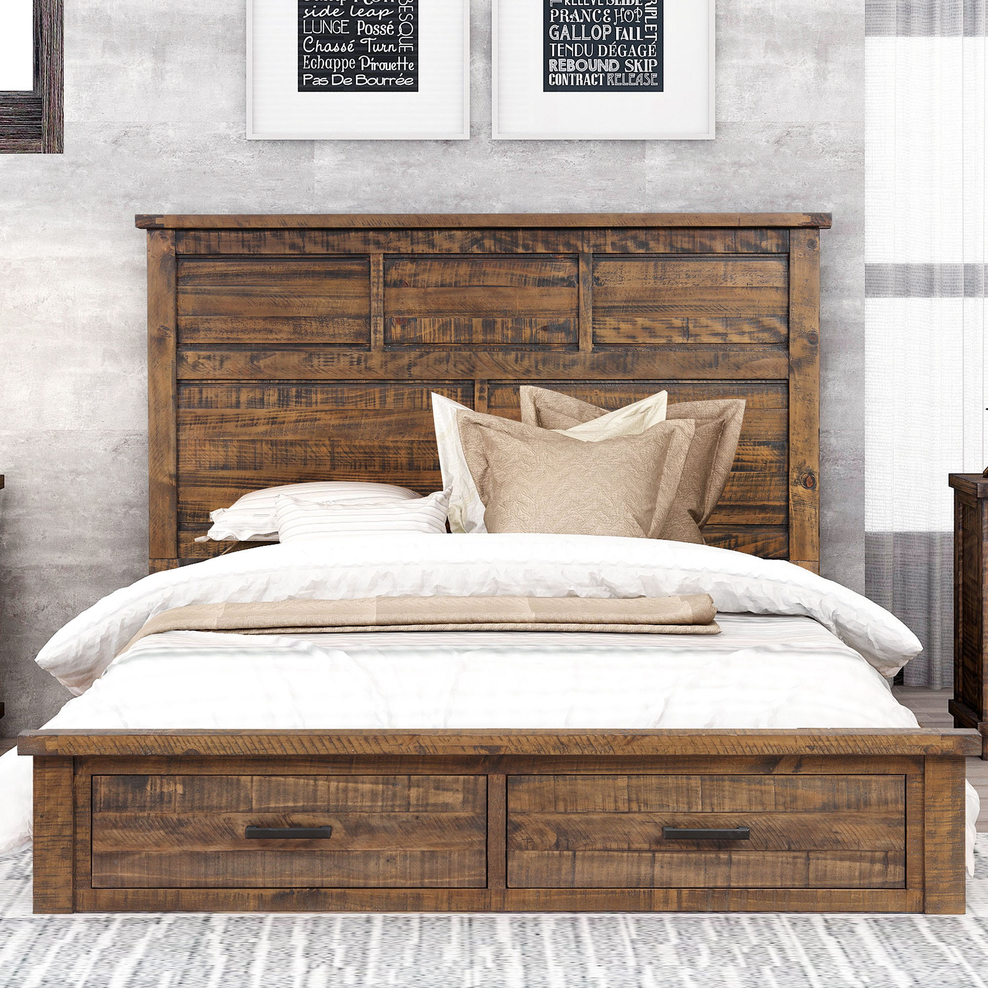 Millwood Pines Solid Wood Platform Storage Bed | Wayfair
