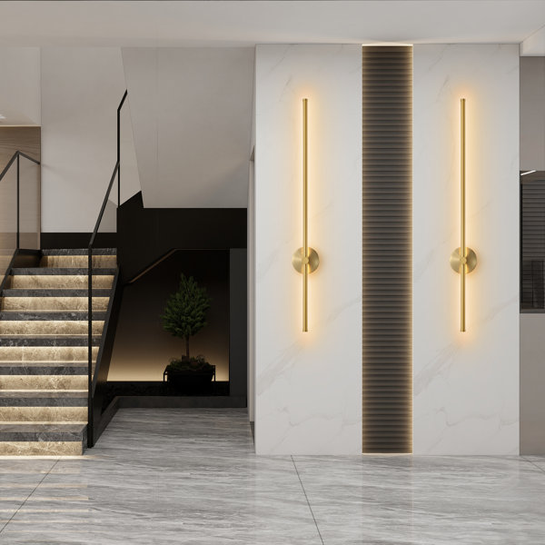 Mercer41 Gold Rotatable Wall Sconce Multi-Color Stair Light Living Room ...