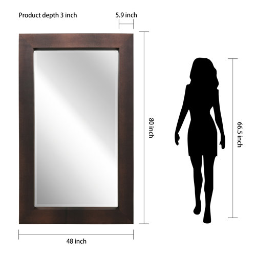 Empire Art Direct Rectangle Leather Floor Mirror & Reviews | Wayfair