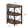 17 Stories 3-Tier Half Round End Table, Narrow Side Table with Metal ...