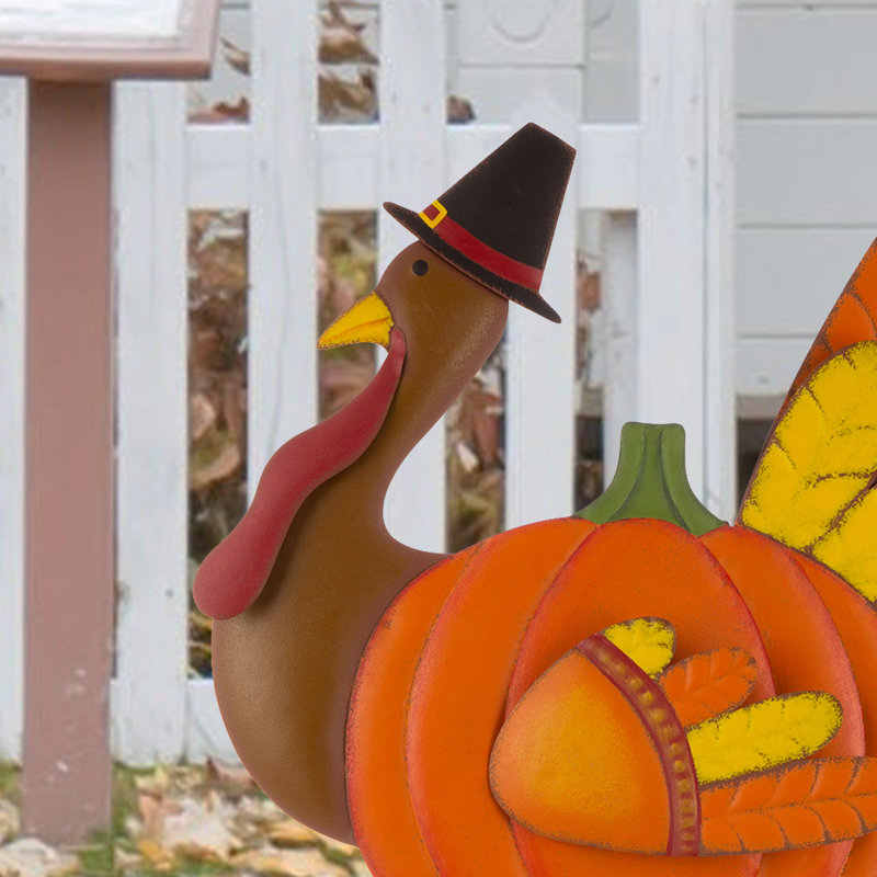 The Holiday Aisle® Jesmond Turkey Welcome Sign Garden Stake & Reviews ...