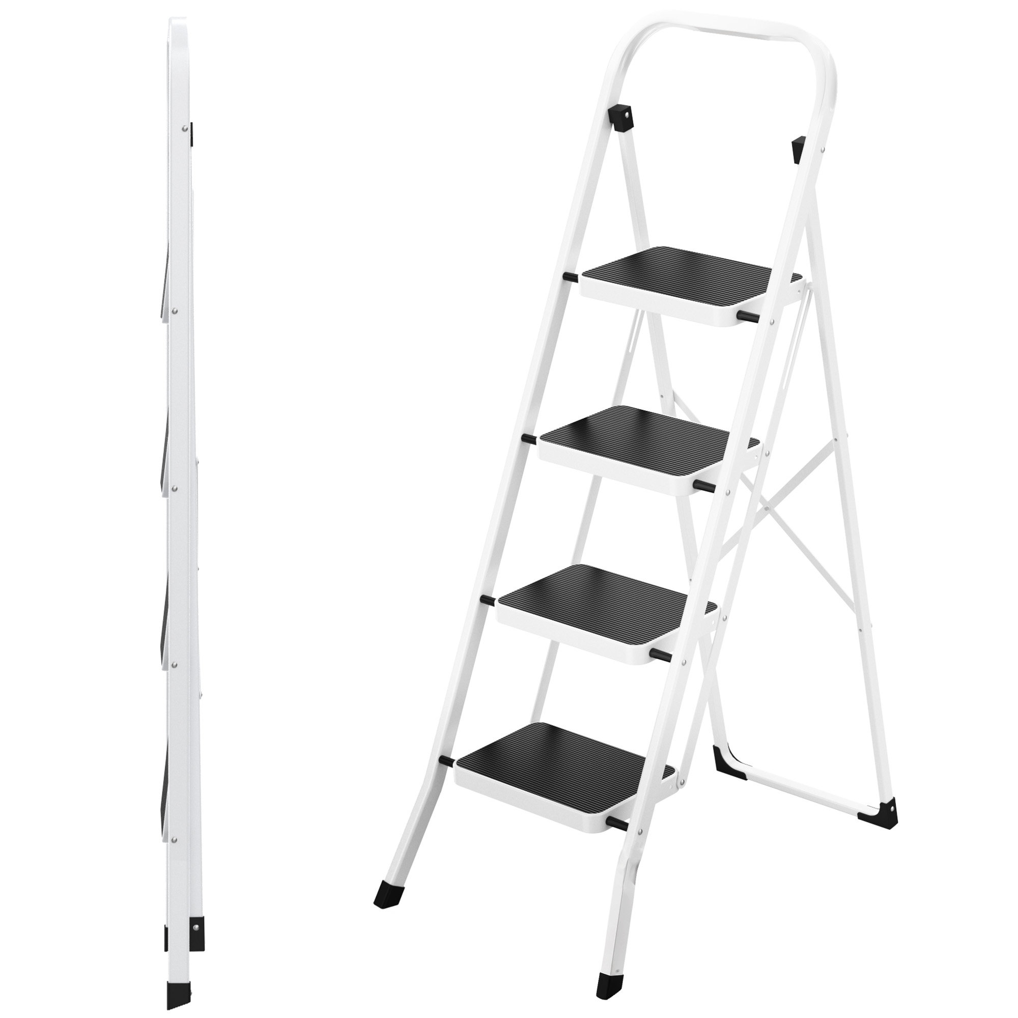 WFX Utility™ 4 Step Folding Ladder, Lightweight Portable Stepladder ...
