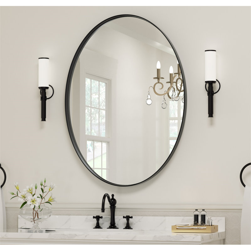 Ivy Bronx Morelock Metal Flat Wall Mirror & Reviews | Wayfair
