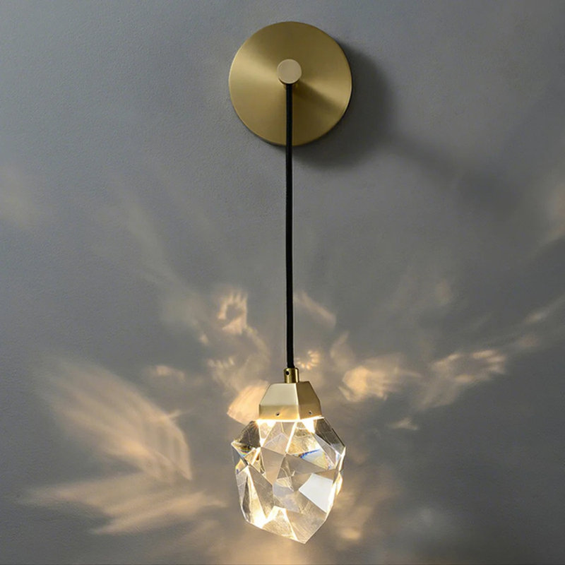 Mercer41 Luxury Style Multi-faceted Crystal Wall Sconce Light | Wayfair