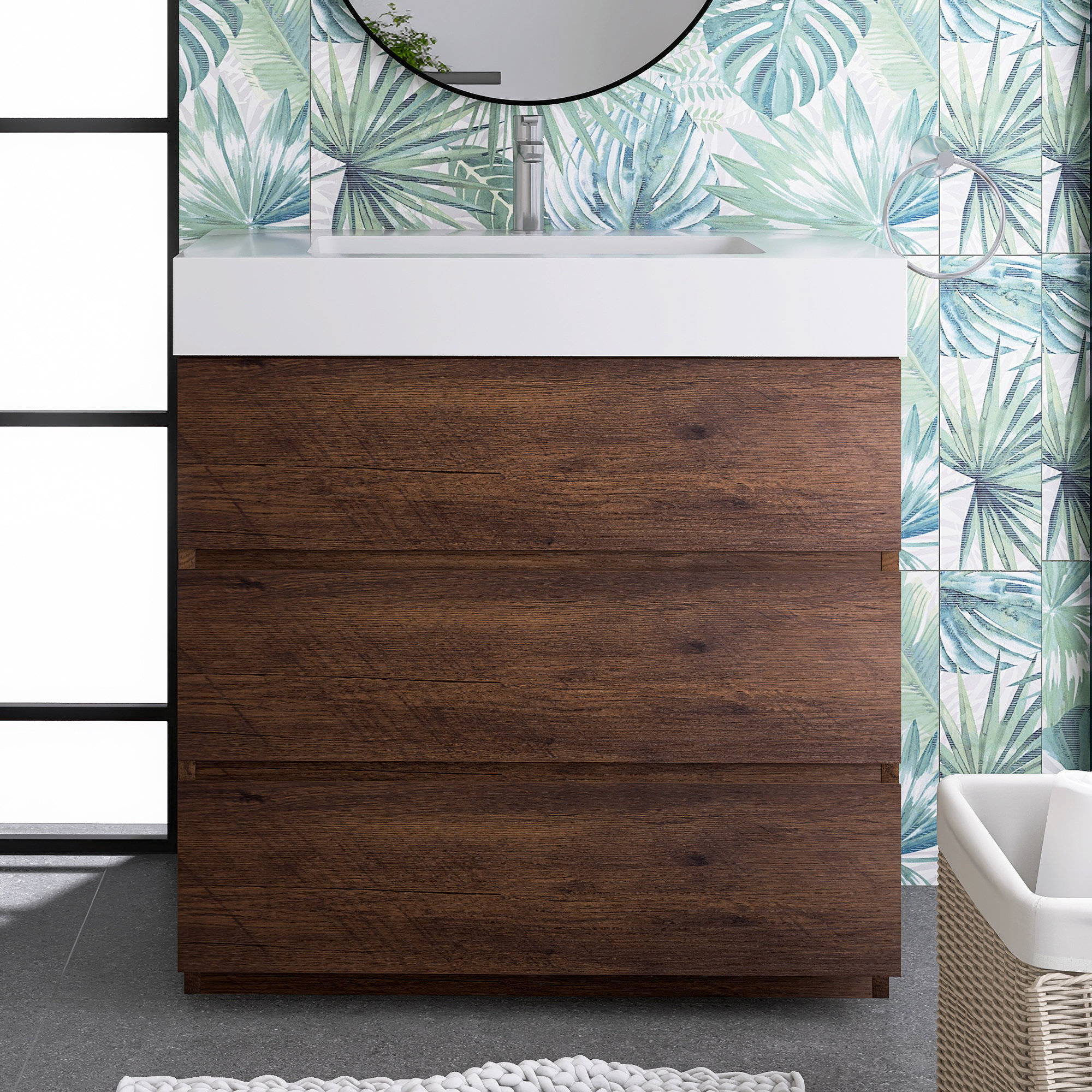 Latitude Run® Kateryna 36" Single Freestanding Bathroom Vanity Set with ...