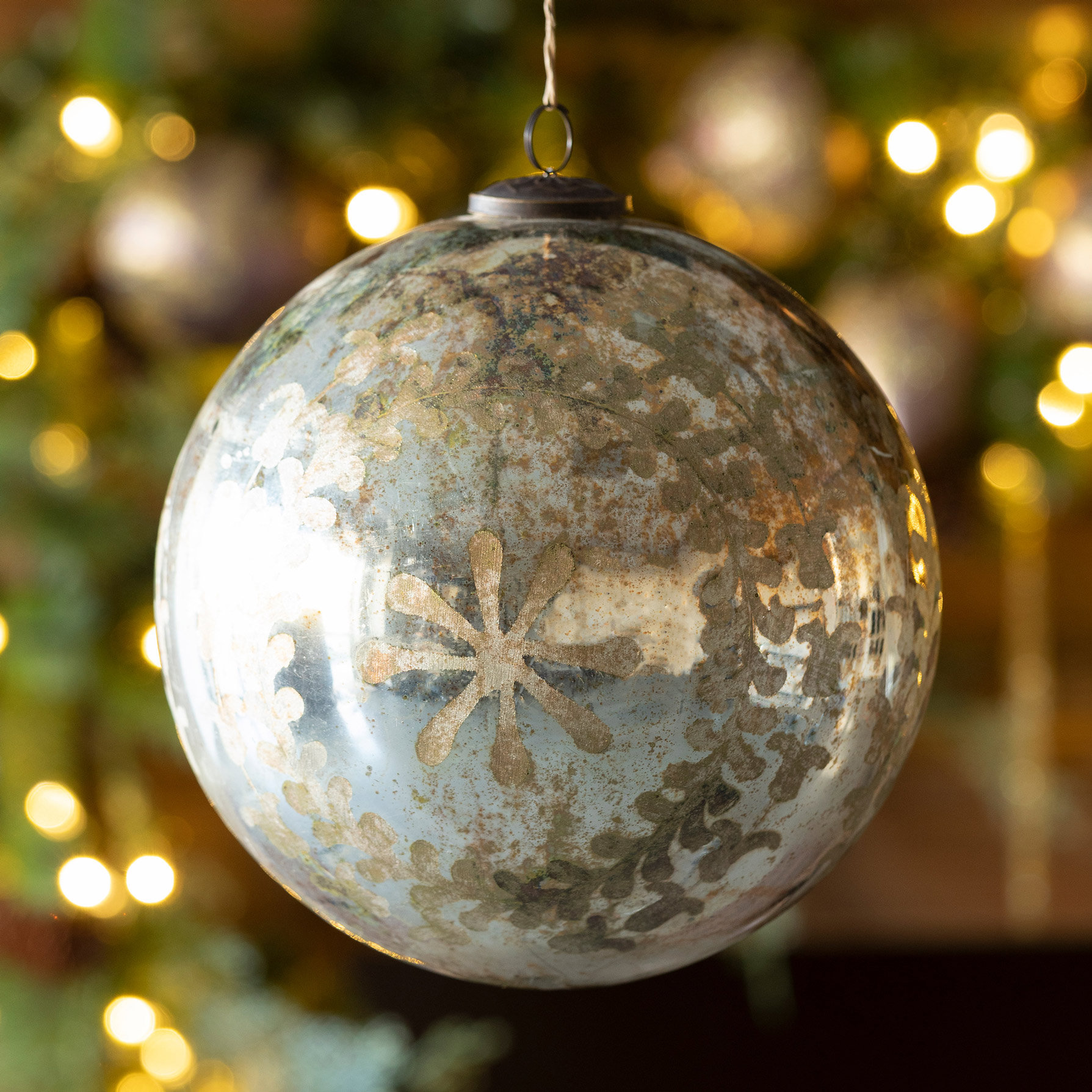 Park Hill Collection Chateau Etched Mercury Glass Ball Ornament | Wayfair