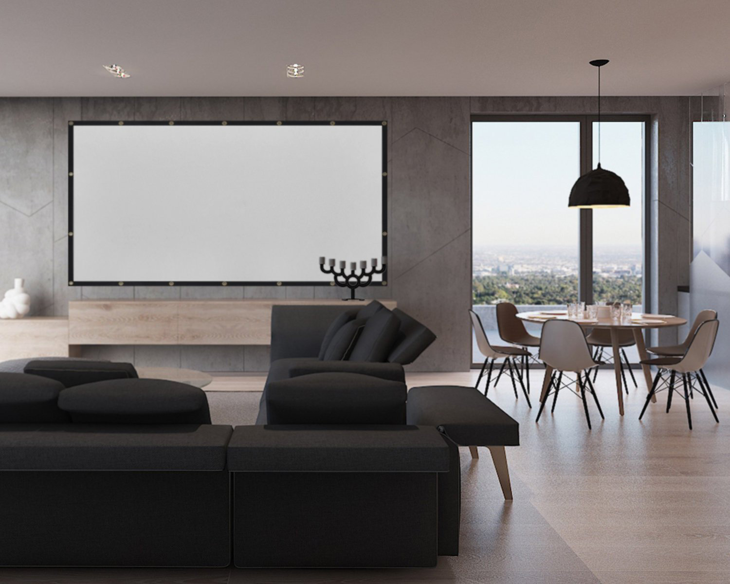 BEACHWATER POOL & SPA, LLC 120 Inch Projector Screen 16:9 Foldable Anti ...