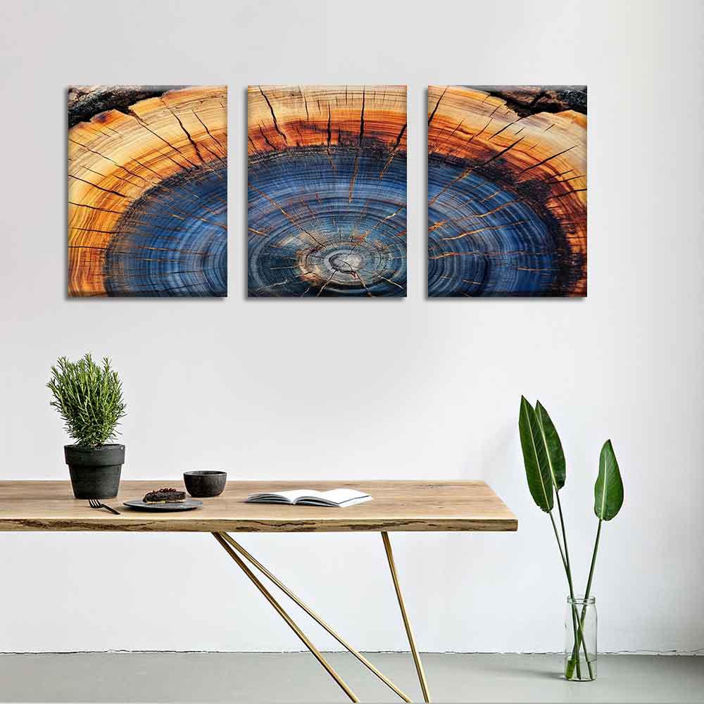 Millwood Pines Tree Ring Framed Wall Art, Abstract Colorful Tree Ring ...