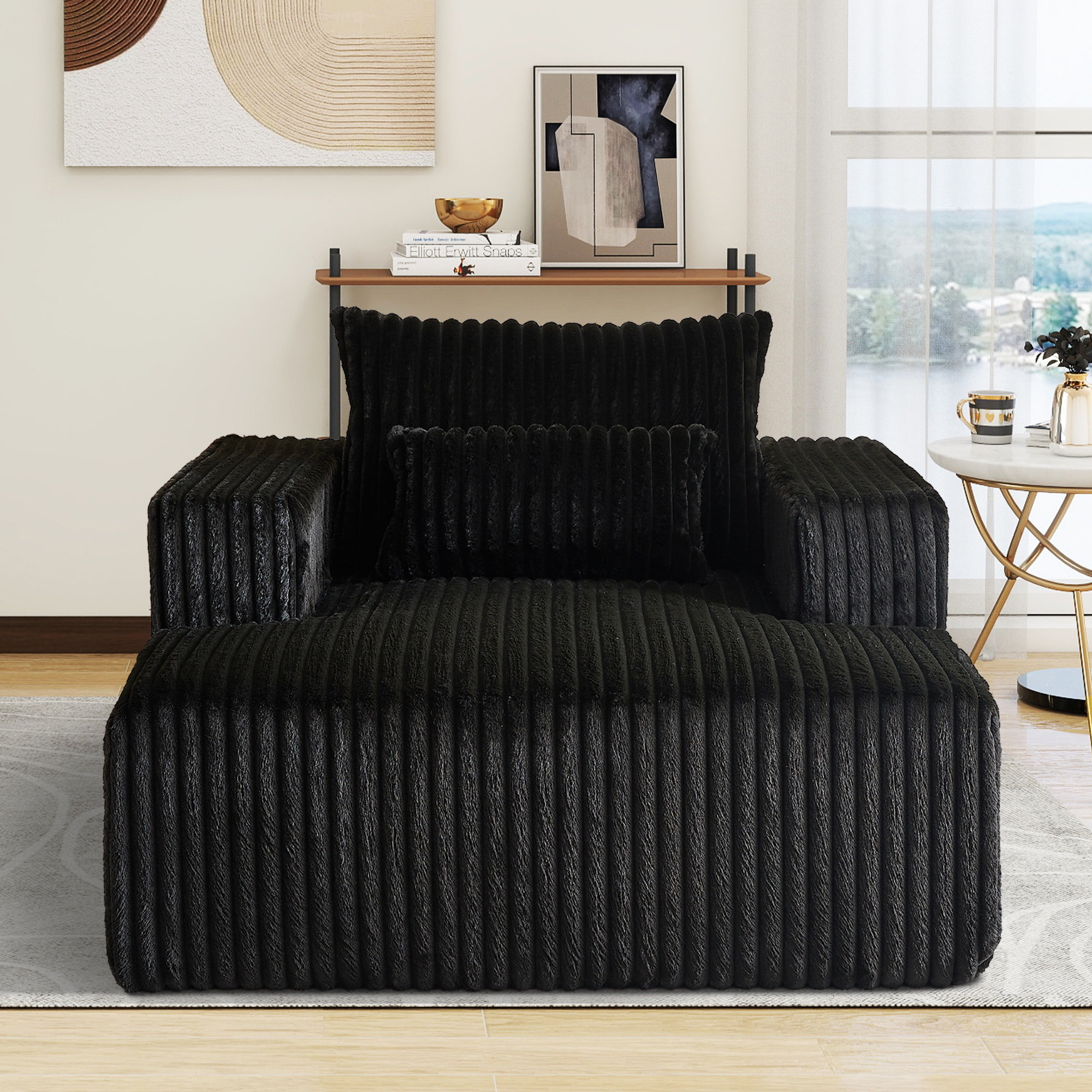 Latitude Run® Oversized Upholstered Chaise Lounge Indoor, No Assembly ...