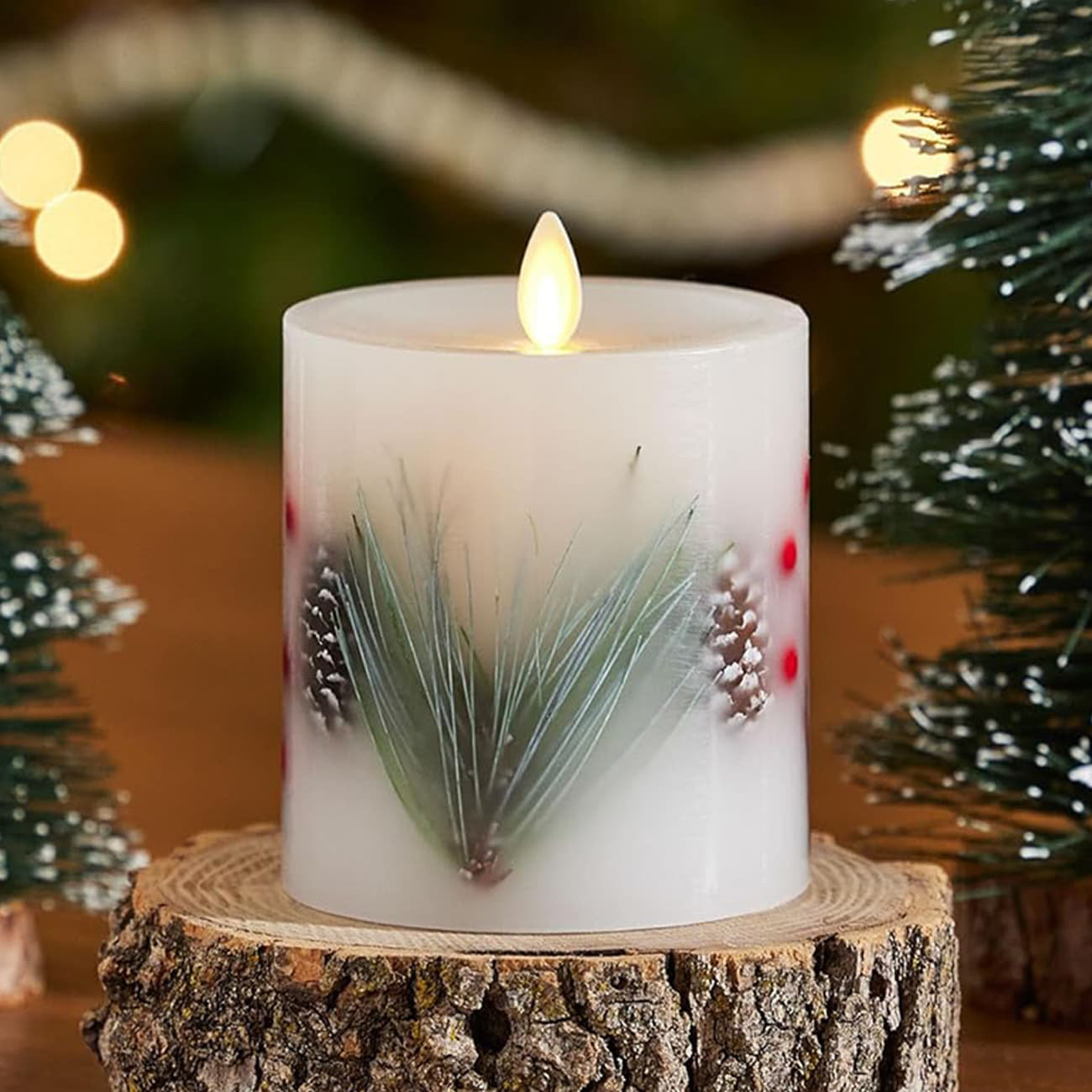 VEENOVA Flameless LED candle, moving flame column, fragrance-free real ...