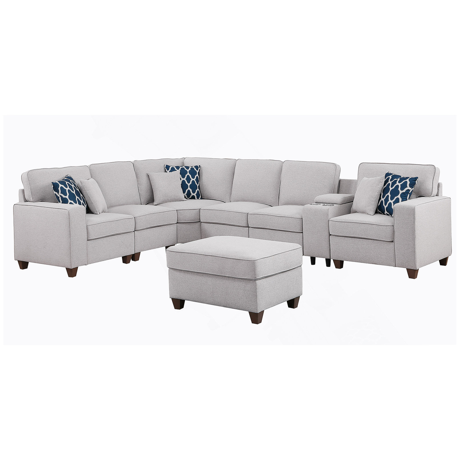 Latitude Run® Sam Sectional Sofa with Ottoman | Wayfair