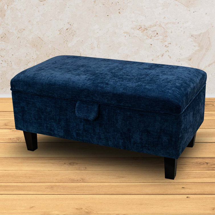 Beaumont 69.85cm Wide Rectangle Solid Colour Footstool Ottoman with ...