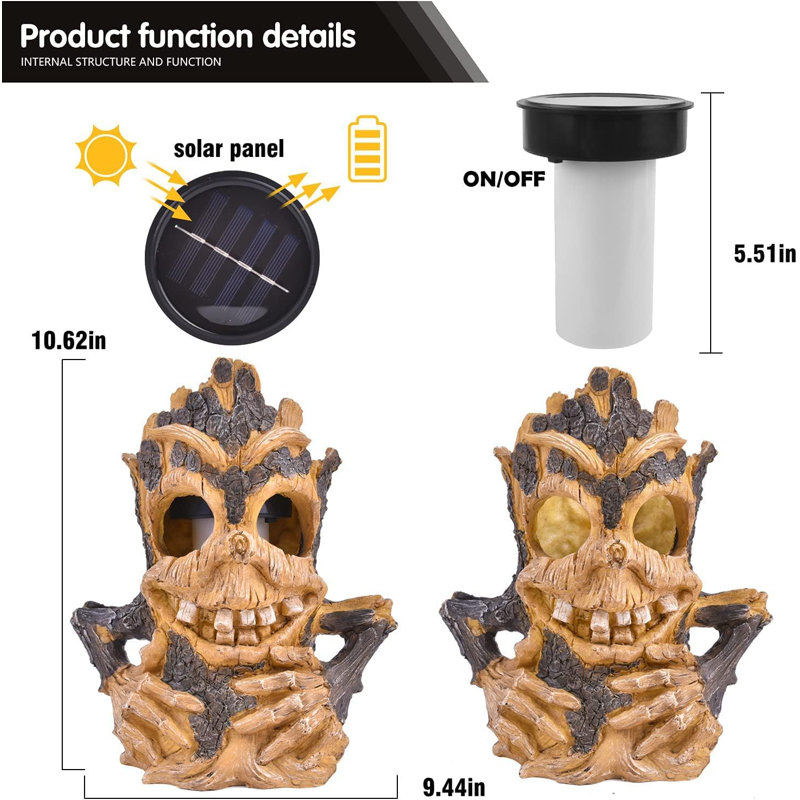 CG INTERNATIONAL TRADING Yellow Solar Powered Integrated LED Resin ...