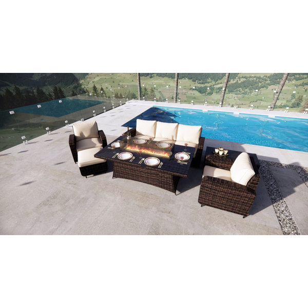 Wildon Home® Glenover 5 - Person Rectangular Outdoor Dining Set with ...